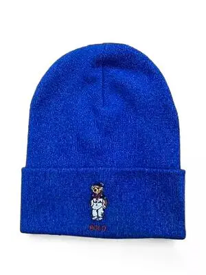 Polo Ralph Lauren 2022 Olympics Polo Bear Embroidered Beanie Hat - Blue