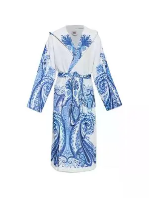 Etro Paisley-print Hooded Bathrobe - White