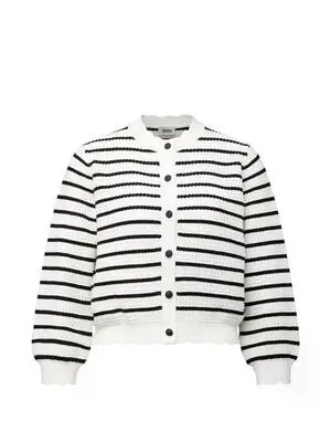 DRYKORN Francy Striped Scalloped-edge Cardigan