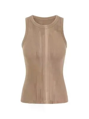 HANDVAERK Ribbed Tank Top - Brown