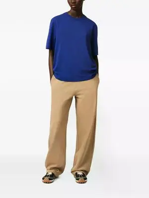 AMI Paris Cotton T-shirt With Embossed De Coeur - Blue