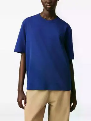 AMI Paris Cotton T-shirt With Embossed De Coeur - Blue