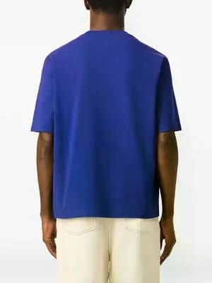 AMI Paris Cotton T-shirt With Embossed De Coeur - Blue