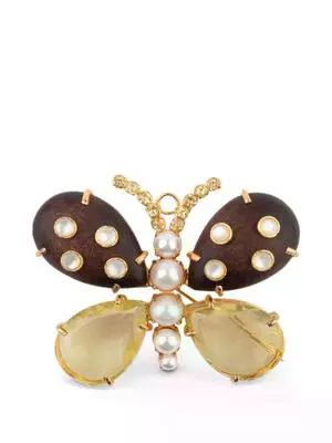 BOUNKIT JEWELRY Aspen Butterfly-shaped Brooch - Gold