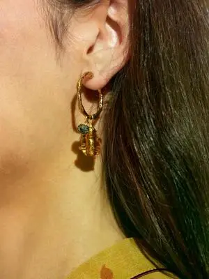 FORTE_FORTE Pearl-embellished Hoop Earrings