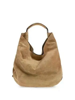 Moschino Medium Handle Me Suede Tote Bag - Neutrals