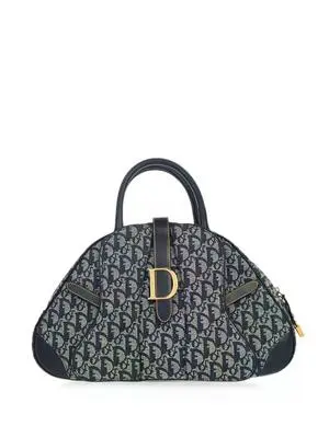 Dior 2002 Double Saddle Trotter Tote Bag - Blue