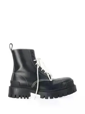 Balenciaga 2020s Strike Lace-up Ankle Boots - Black