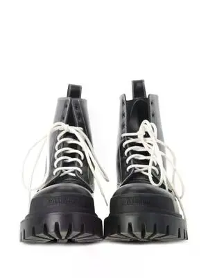 Balenciaga Strike Lace-up Ankle Boots - Black