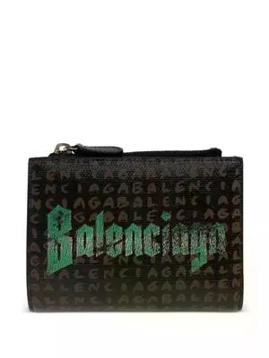Balenciaga Logo-print Bifold Wallet - Black