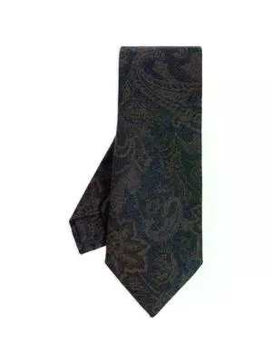 Etro Paisley-patterned Silk Tie - Brown