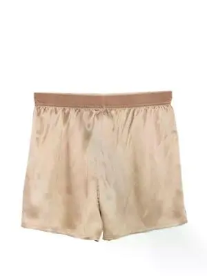 TOM FORD TOM FORD Silk-Satin Logo-Jacquard Pyjama Shorts Neutrals