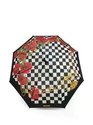 Moschino Floral-motif Checkered Umbrella