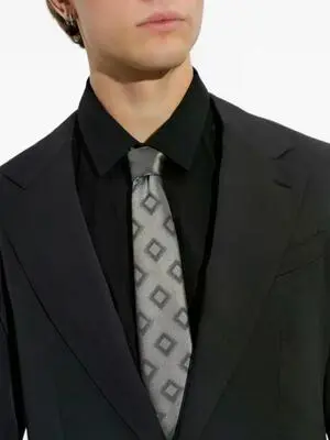 Giorgio Armani Geometric-pattern Silk Tie