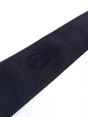 Giorgio Armani Logo-embroidered Tie - Blue