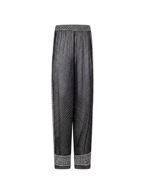 Ermanno Scervino Crystal-embellished Geometric-print Trousers - Black