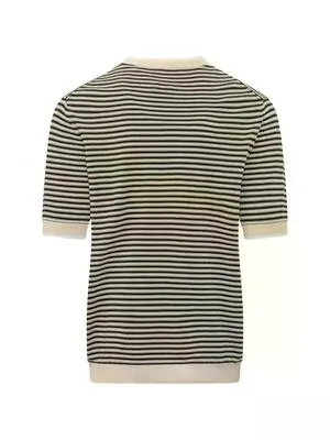 HOSIO Striped Short-sleeve Sweater