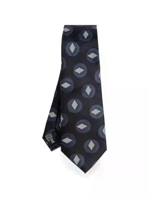 Giorgio Armani Geometric-pattern Tie - Blue