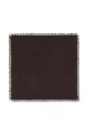 Eric Bompard Fringed Twill Scarf - Brown