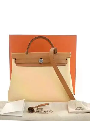 Hermès Toile Herbag Zip 31 Satchel - Yellow