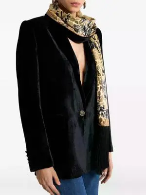 Etro Silk-blend Velvet Scarf With Leopard Motif