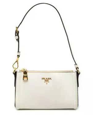Prada 2010-2026 Saffiano Lux Pochette Shoulder Bag - White