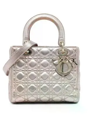 Dior Medium Cannage Lady Satchel - Gold