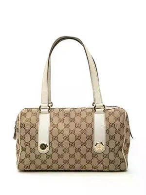 Gucci 2000-2015 Gg Canvas Charmy Boston Bag - White