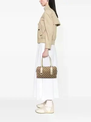 Gucci Gg Canvas Charmy Boston Bag - White