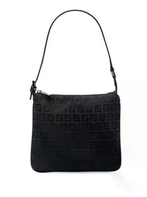 Fendi 2000-2010 Zucchino Canvas Shoulder Bag - Black