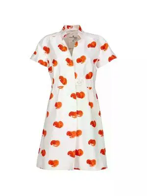 COURREGES Heart-print Belted Mini Dress - White