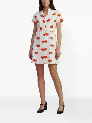 COURREGES Heart Print Belted Mini Dress