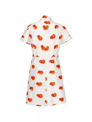 COURREGES Heart Print Belted Mini Dress