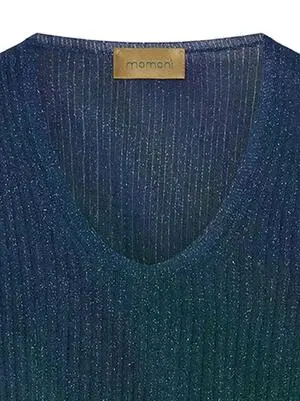 Momoni Ribbed-knit V-neck Sleeveless Top