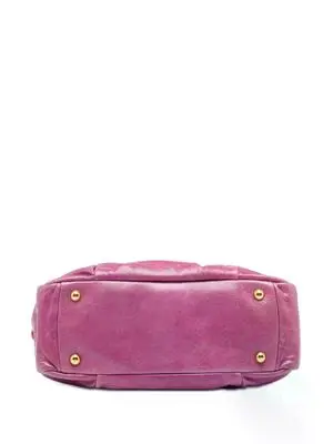 Miu Miu Vitello Lux Shirring Bauletto Satchel - Pink