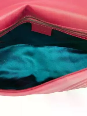 Gucci 2000-2015 Medium Gg Marmont Matelasse Velvet Shoulder Bag - Pink