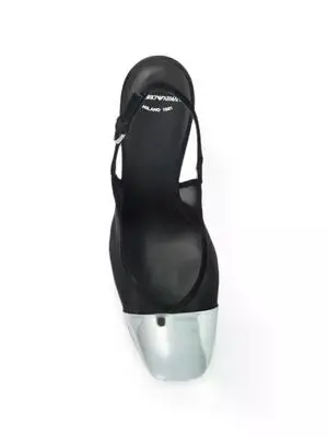 Emporio Armani Mesh-panelled Cap-toe Pumps