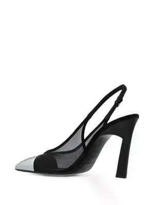 Emporio Armani Mesh-panelled Cap-toe Pumps