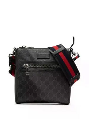 Gucci Small Gg Supreme Web Messenger Bag - Black