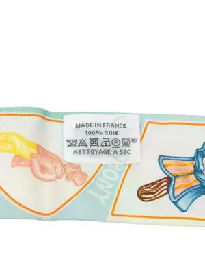 Hermès 2010-2026 Funny Ice Cream Silk Twilly Scarf Scarves - Blue