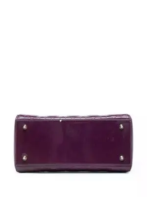 Dior Patent Cannage Lady Satchel - Purple