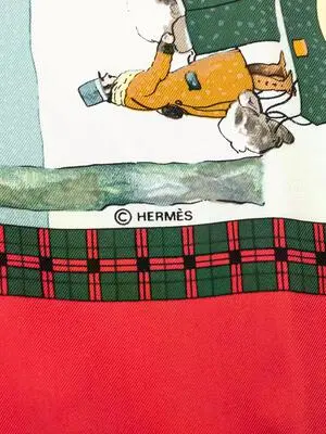 Hermès 1975 L Hiver En Poste Silk Scarf 90 Scarves - White