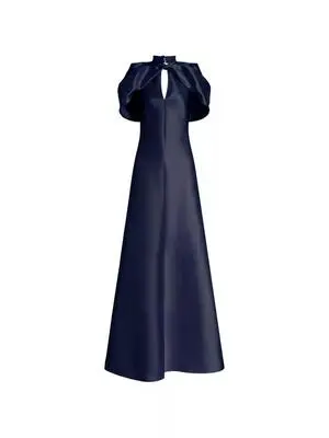 Alberta Ferretti Cut-out Cape-sleeves Maxi Dress - Blue