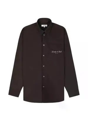 SPORTY & RICH Logo-print Oversized Shirt - Brown