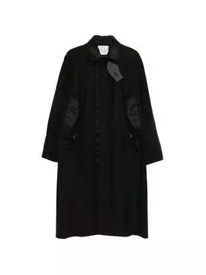 Sacai Buckle-detail Panelled Coat - Black