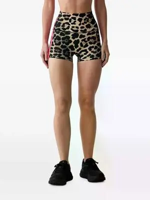 P.E Nation Leopard-print Side-stripe Shorts
