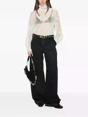 Patrizia Pepe Lace Button-detail Top
