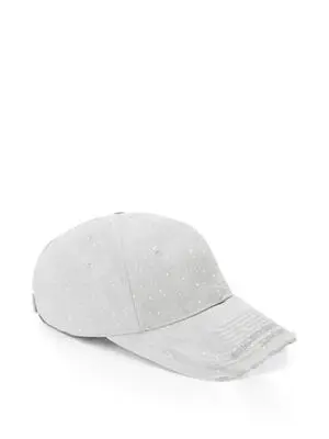 Alexander Wang Crystal-embellished Distressed Baseball Cap