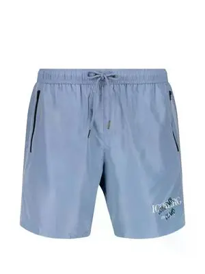 Iceberg Logo-print Drawstring Swim Shorts - Blue