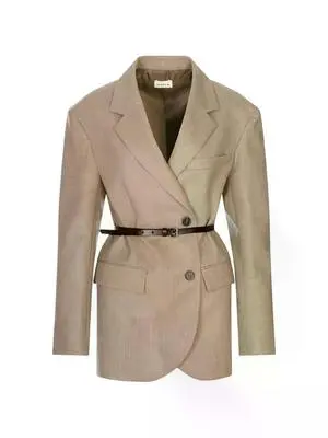 P.a.r.o.s.h Belted Double-breasted Blazer - Neutrals